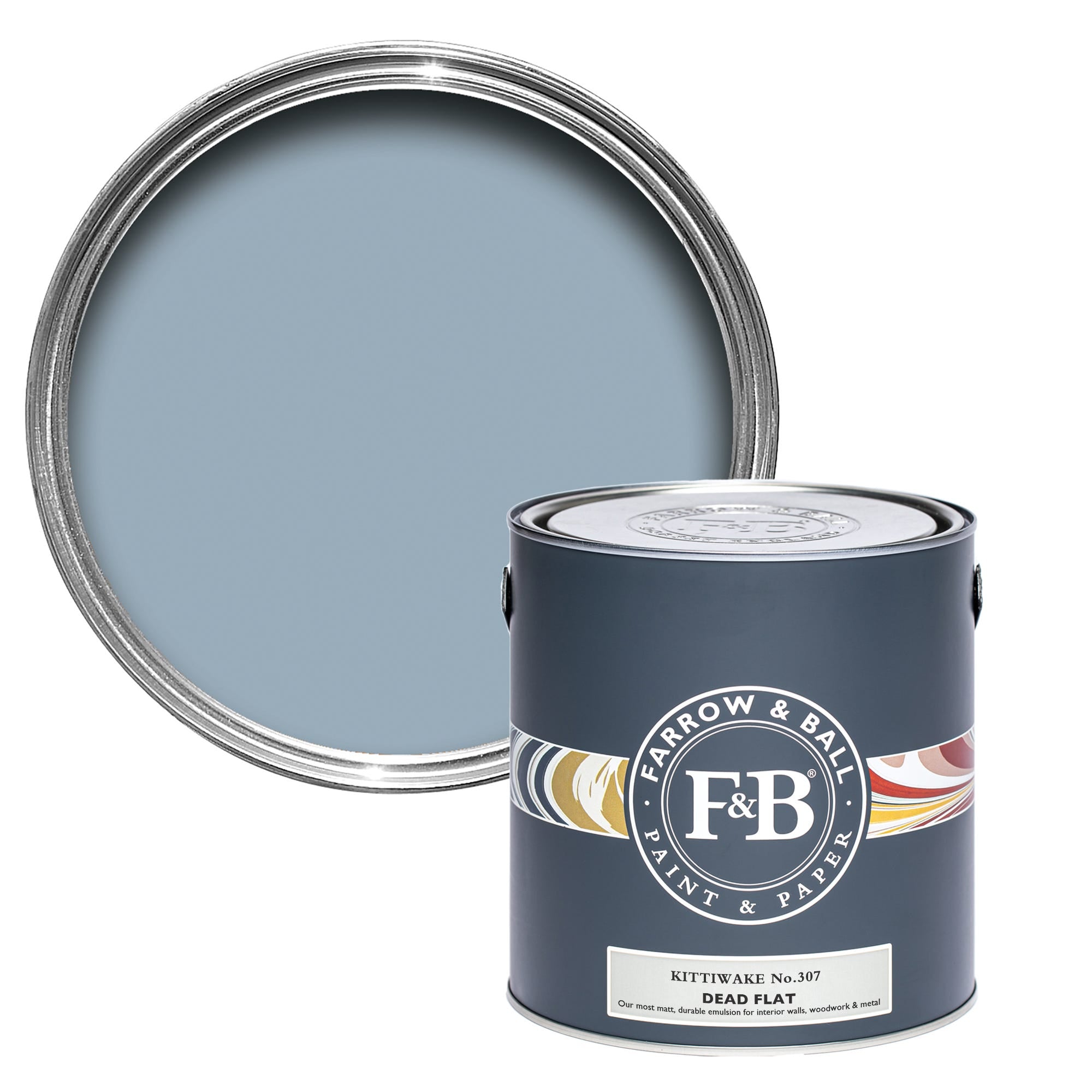 Farrow & Ball Multi Surface 5L Dead Flat Kittiwake No.307-Painters Paradise
