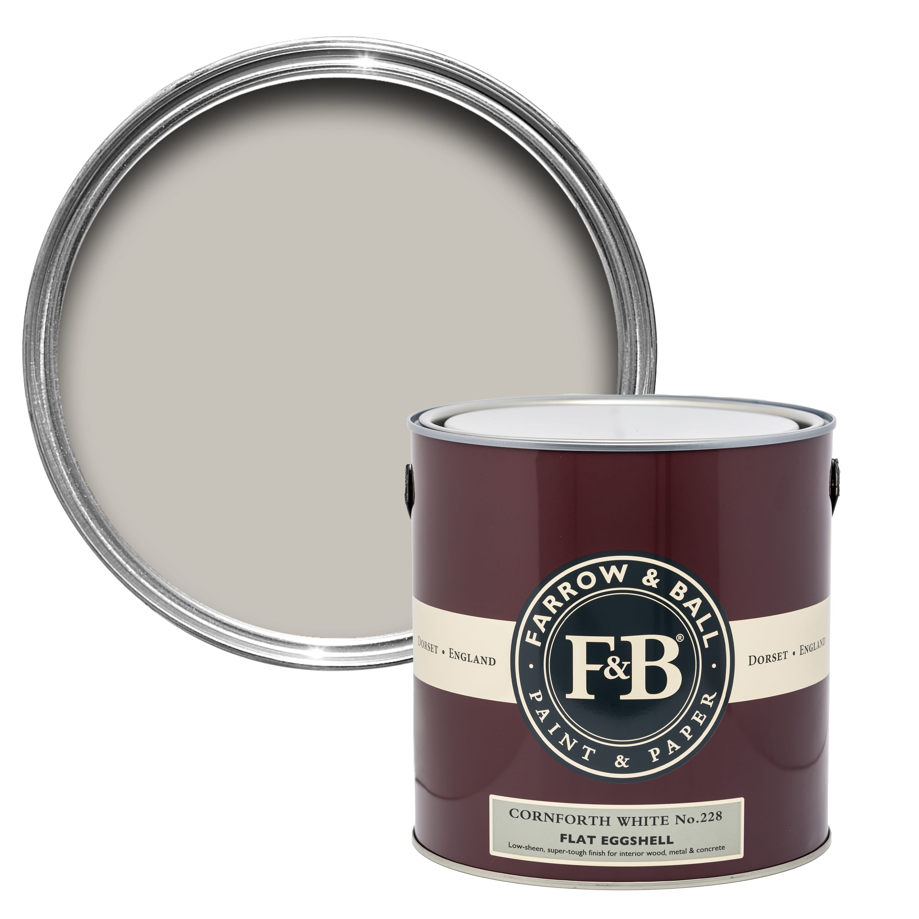 Farrow & Ball 750ml Flat Eggshell Cornforth White No.228 - Painters ...