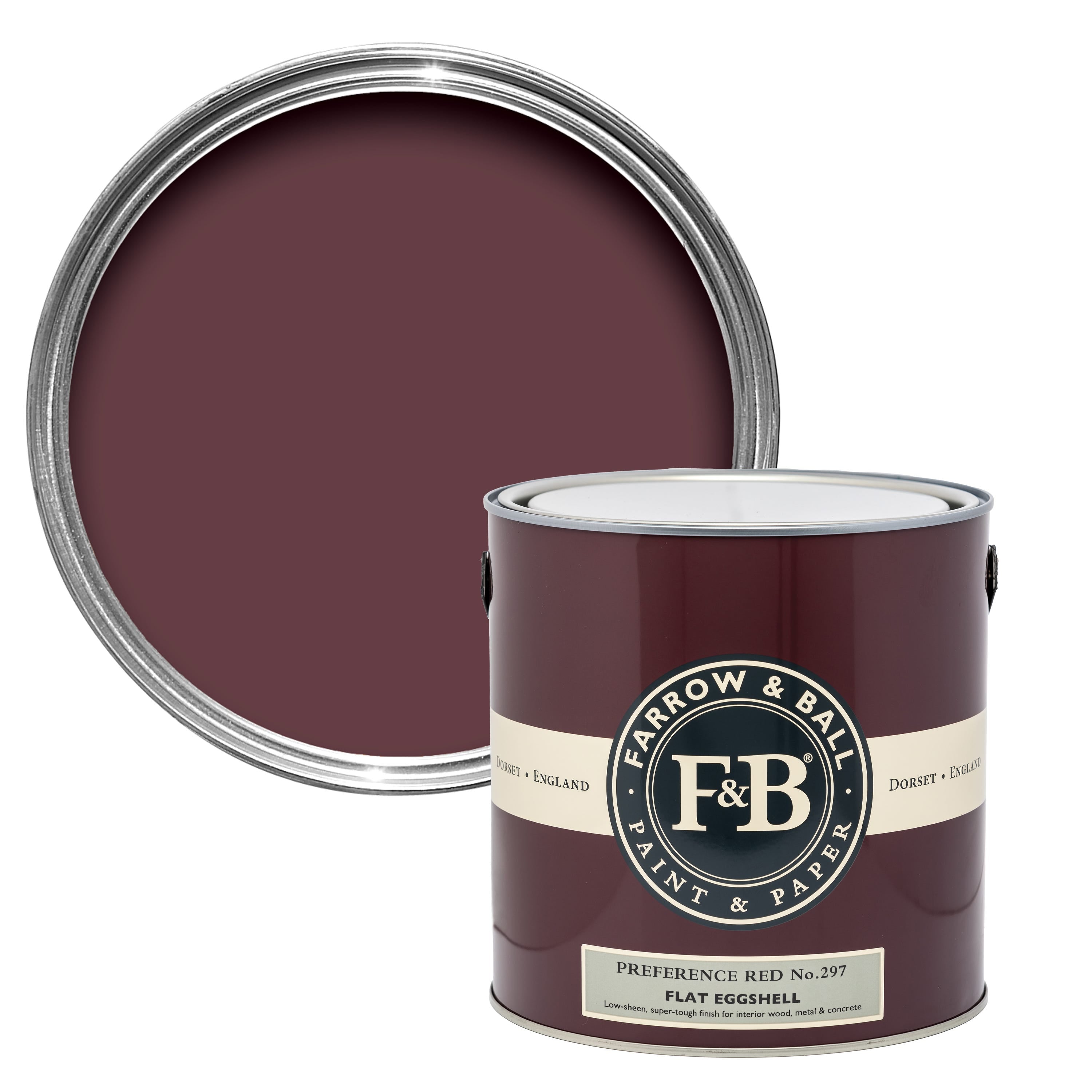 Farrow & Ball 5L Flat Eggshell Preference Red No.297 - Painters Paradise